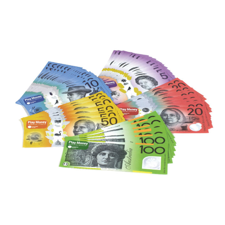 Australian Play Money Notes Tear Proof | Curious Kids Toy Lab