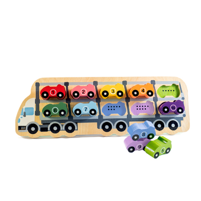 Wooden Car Number Puzzle | Curious Kids Toy Lab