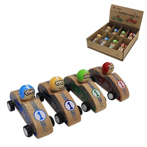 Wooden Pull Back Racing Car | Curious Kids Toy Lab
